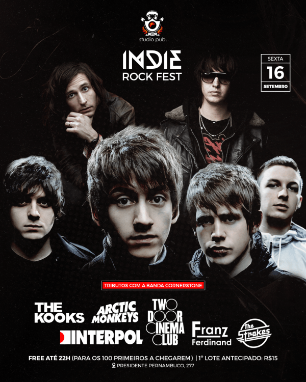 INDIE ROCK NIGHT @ Studio Pub 16/09 em Belém - Sympla
