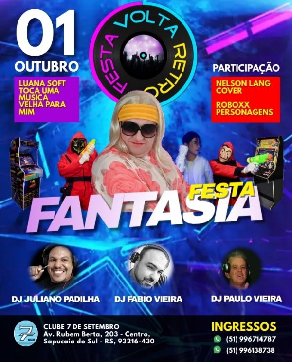 Festa Volta Retro 2ª Edição a Fantasia em Sapucaia do Sul - Sympla