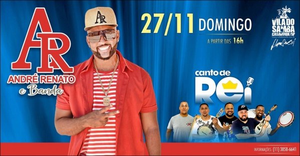 ANDRÉ RENATO NA VILA DO SAMBA em São Paulo - Sympla