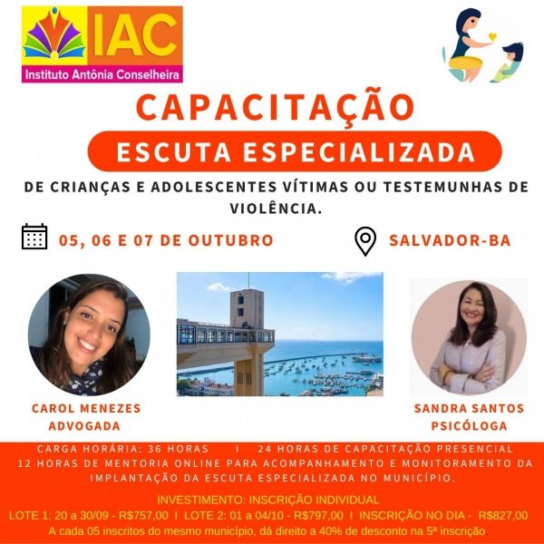CAPACITAÇÃO: ESCUTA ESPECIALIZADA DE CRIANÇAS E ADOLESCENTES VÍTIMAS E ...