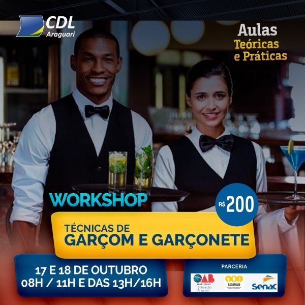 Workshop Técnicas de Garçom e Garçonete em Araguari - Sympla