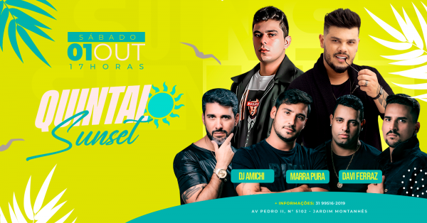 Quintal Sunset - Sábado 01/10 em Belo Horizonte - Sympla