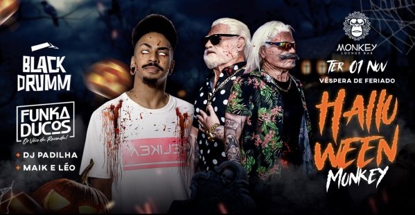 HALLOWEEN MONKEY com BLACKDRUMM + FUNKADUCOS em Curitiba - Sympla