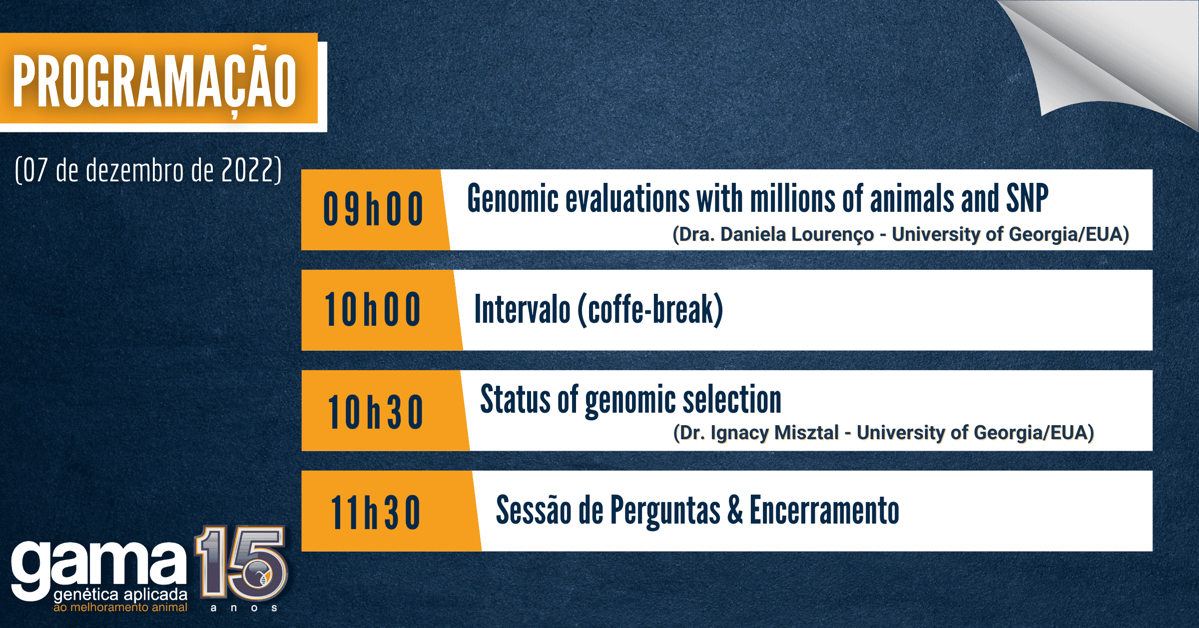 Palestras com o Dr. Ignacy Misztal e a Dra. Daniela Lourenço em ...