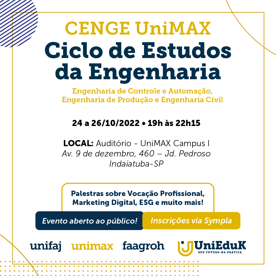 CENGE UniMAX: Ciclo de Estudos da Engenharia em Indaiatuba - 2024 - Sympla