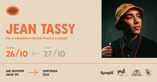 Data Extra ~ Jean Tassy em Porto Alegre ~ Agulha em Porto Alegre - Sympla