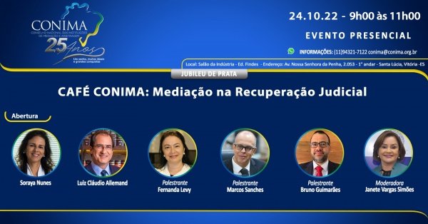 CAFÉ CONIMA: Mediação na Recuperação Judicial - online - Sympla