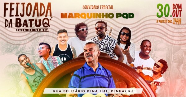 FEIJOADA DO BATUQ CONVIDA, MARQUINHO PQD em Rio de Janeiro - Sympla
