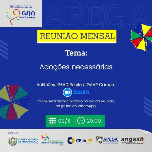 Reunião GAA Sem Fronteiras Novembro 2022 - online - Sympla