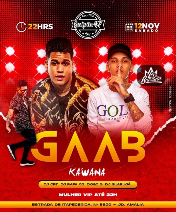 Gaab no Galpão 47 em São Paulo - Sympla