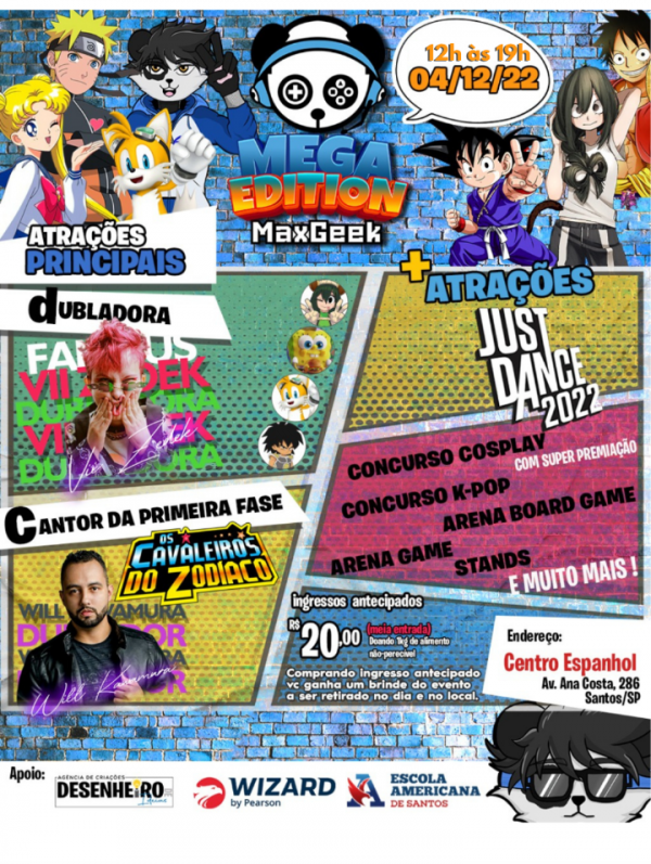 Max Geek Santos em Santos - Sympla