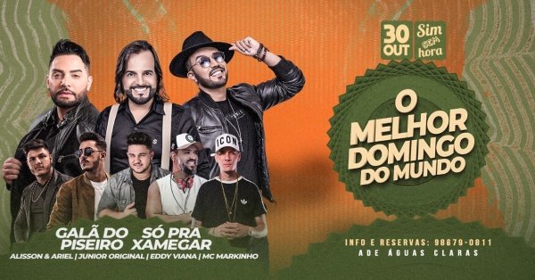 O MELHOR DOMINGO DO MUNDO NO SIM SEM HORA em Brasília - Sympla