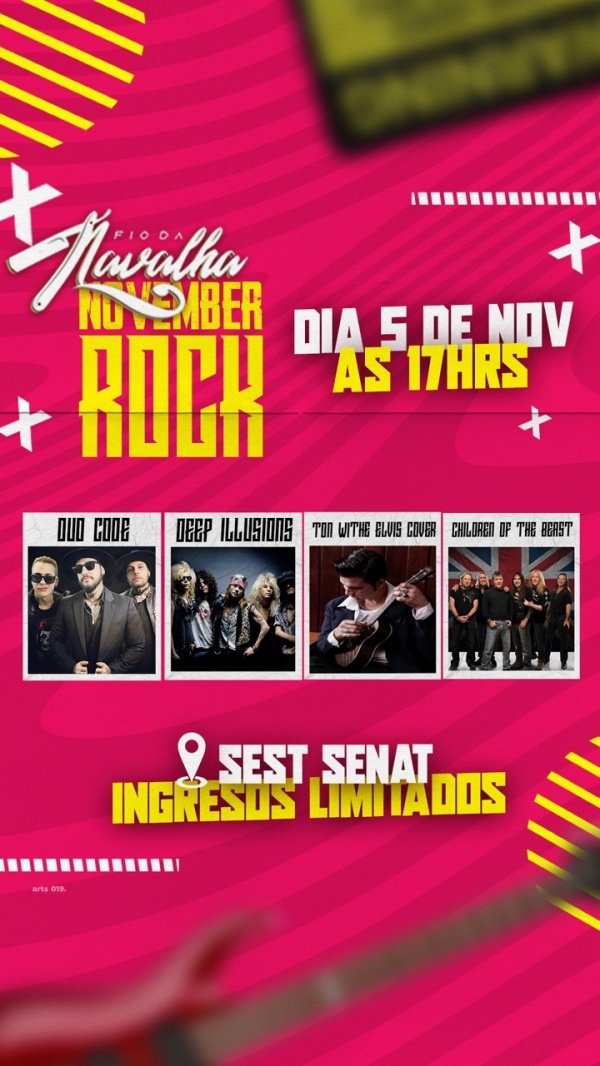 Fio da Navalha - November Rock em Porto Ferreira - Sympla