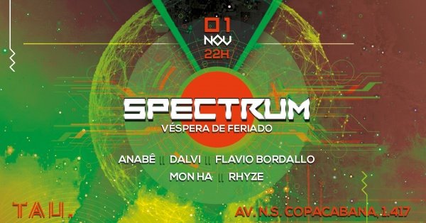SPECTRUM - Terça-feira, 01 de Novembro - TAU em Rio de Janeiro - Sympla