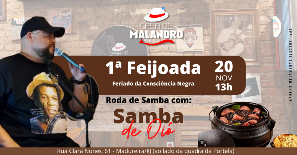 1ª Feijoada Casa de Malandro com Samba de Oió em Rio de Janeiro - Sympla