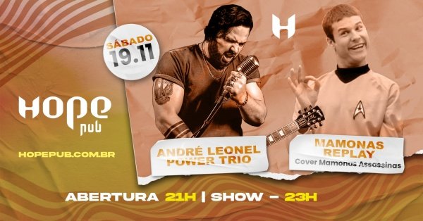 André Leonel Power Trio + Mamonas Replay em Betim - Sympla