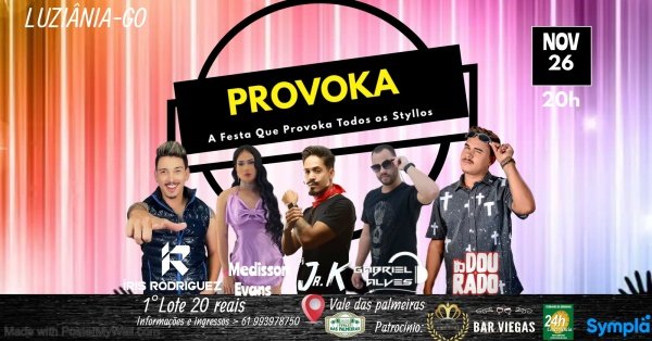 PROVOKA em Luziânia - Sympla