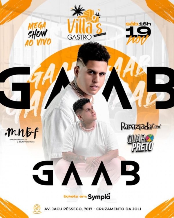 SHOW DO GAAB em São Paulo - Sympla