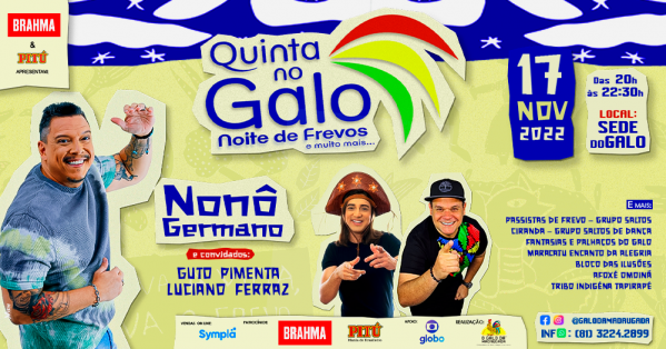 QUINTA NO GALO | NONÔ GERMANO em Recife - Sympla
