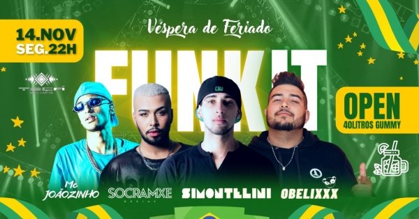 14/11 - FUNK IT em Poços de Caldas - Sympla