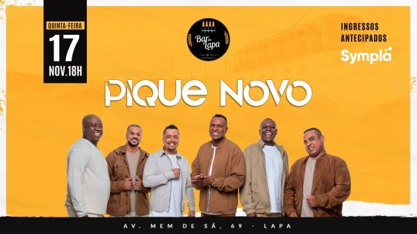 PIQUE NOVO NO BAR DA LAPA em Rio de Janeiro - Sympla