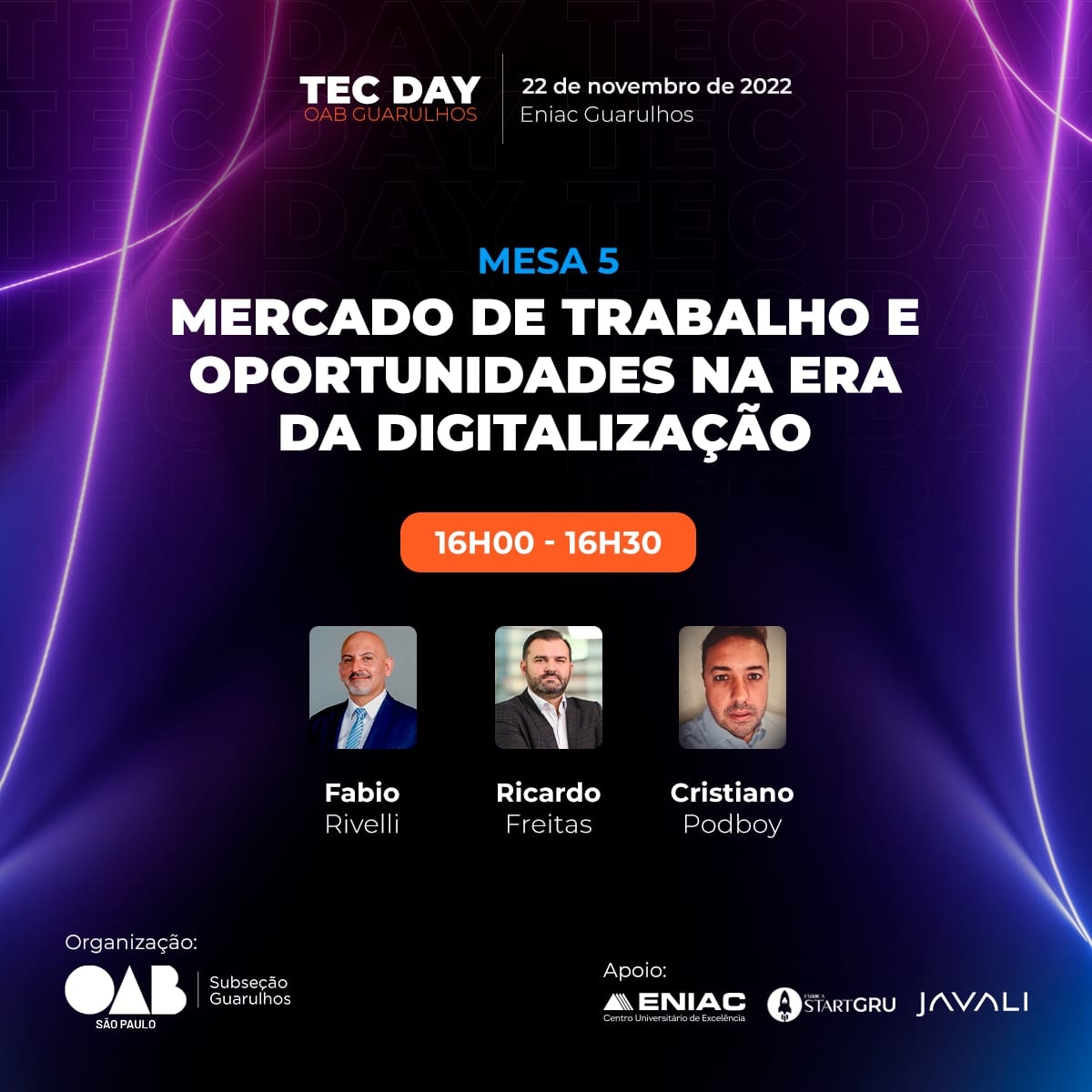 Congresso de Inovação - TEC DAY OAB Guarulhos em Guarulhos - Sympla