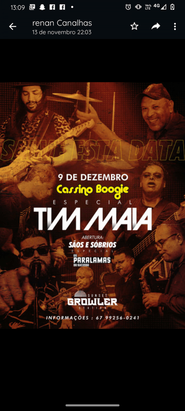 Cassino Boogie Especial Tim Maia em Campo Grande - Sympla