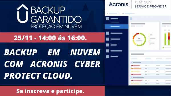 WORKSHOP ONLINE ACRONIS BACKUP EM NUVEM. - online - Sympla