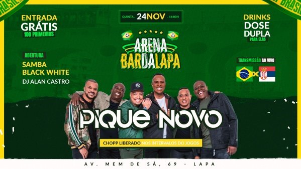 PIQUE NOVO NO BAR DA LAPA em Rio de Janeiro - Sympla