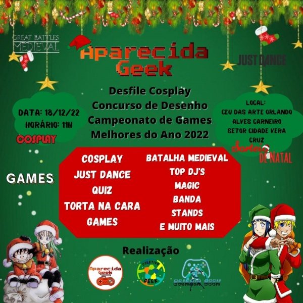 Aparecida Geek Especial de Natal em Aparecida de Goiânia - Sympla