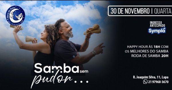 Samba sem pudor em Rio de Janeiro - Sympla