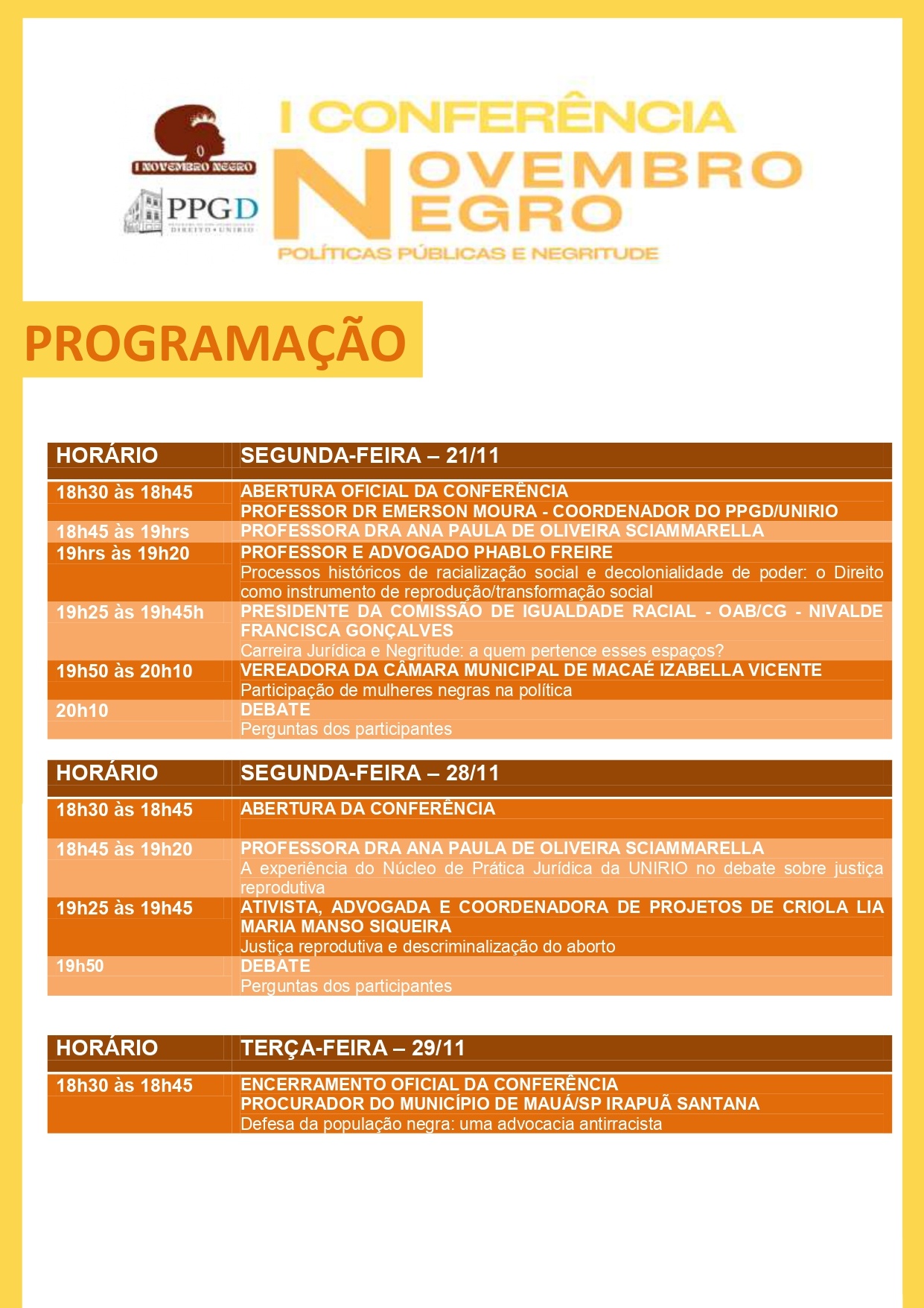 I CONFERÊNCIA NOVEMBRO NEGRO - online - Sympla