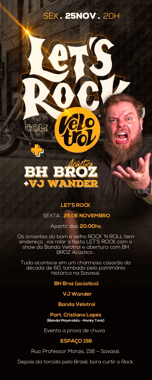 LET'S ROCK - VELOTROL + BH BROZ em Belo Horizonte - Sympla