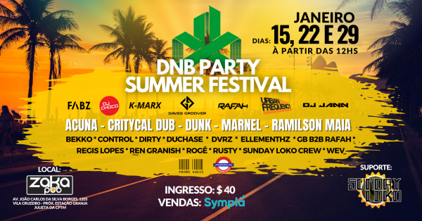 DNB PARTY SUMMER FESTIVAL em São Paulo - Sympla