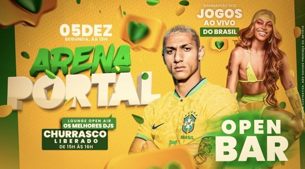 ARENA PORTAL - SEGUNDA | OPEN BAR + CHURRASCO LIBERADO* em Rio de ...