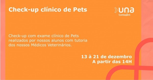 Check-up clínico de Pets 14/12 em Contagem - Sympla