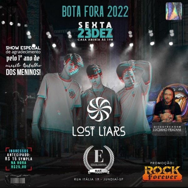 Bota Fora 2022 - Banda Lost Liars em Jundiaí - Sympla