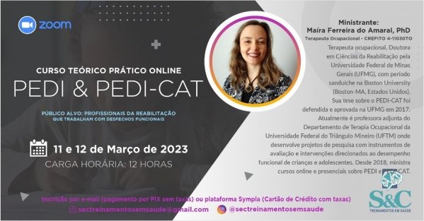 CURSO TEÓRICO PRÁTICO ONLINE PEDI & PEDI-CAT 2023 - online - Sympla