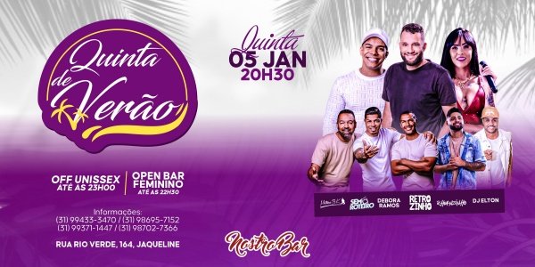 QUINTA DE VERÃO - NOSTRO BAR JAQUELINE em Belo Horizonte - Sympla