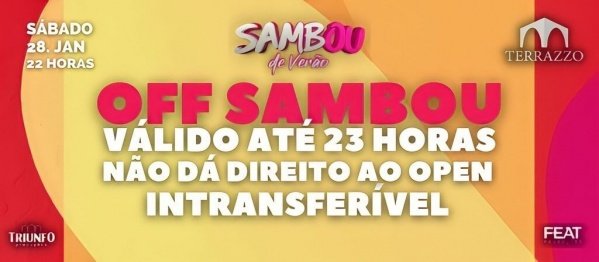 Ingressos Off - Sambou de Verão em Juiz de Fora - Sympla