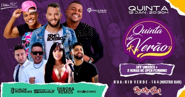 QUINTA DE VERÃO | NOSTRO BAR em Belo Horizonte - Sympla