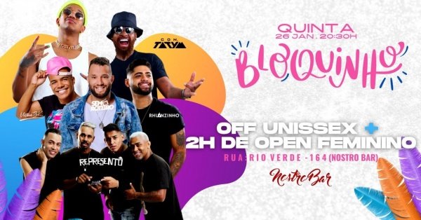 QUINTA - BLOQUINHO | NOSTRO BAR em Belo Horizonte - Sympla