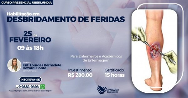 Habilitação em Desbridamento de Feridas em Uberlândia - Sympla