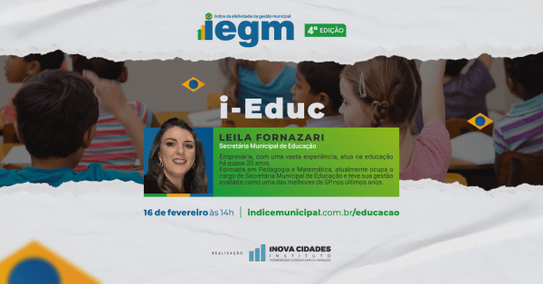 IEGM Tribunal de Contas, dimensão i-Educação - online - Sympla