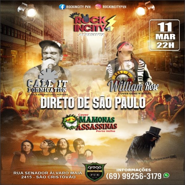 Red Hot (SP) + Guns N'Roses (SP) + Mamonas Covers em Porto Velho - Sympla