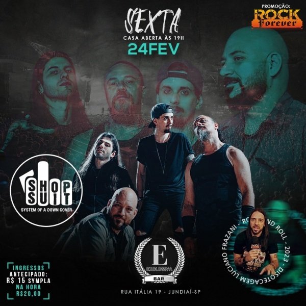 Shop Suit - System Of A Down Cover - no Exclusiva Bar em Jundiaí - Sympla