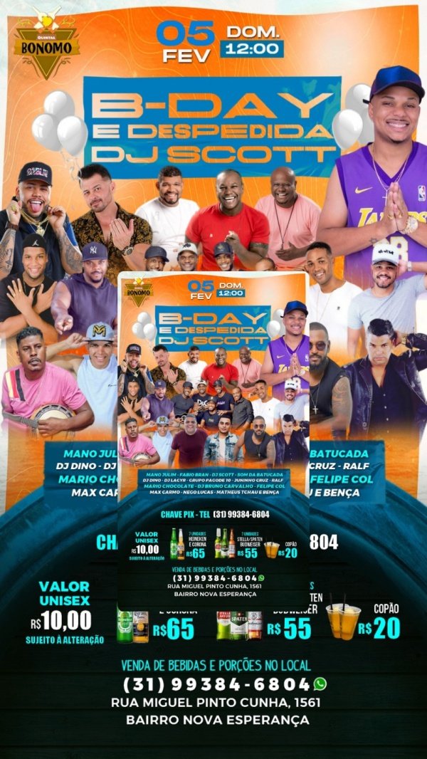 B.Day e Despedida Dj scott em Belo Horizonte - Sympla