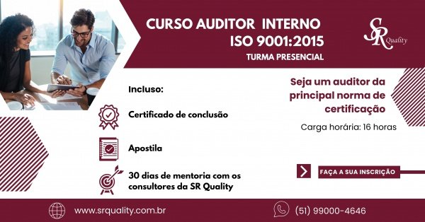 Curso de Auditor interno NBR ISO 9001:2015 em Gravataí - Sympla