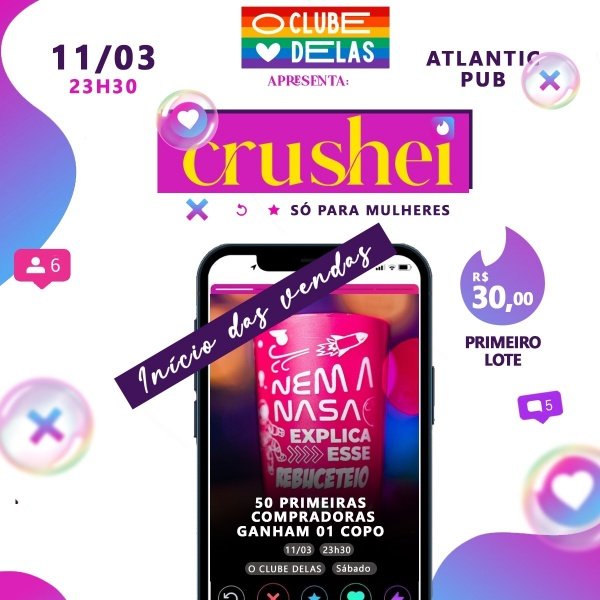 CRUSHEI - O CLUBE DELAS em Criciúma - Sympla