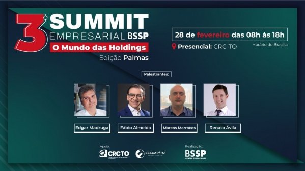 3º Summit Empresarial BSSP - O Mundo das Holdings em Palmas - Sympla